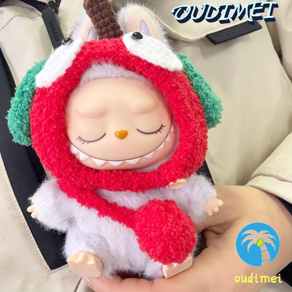 OUDIMEI Labubu Doll's Clothes Set, Handmade Red&Green Sitting Labubu ...