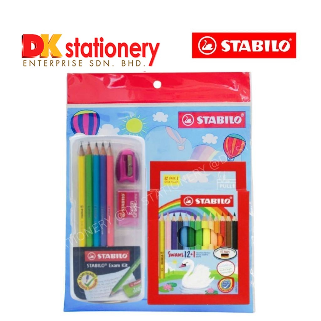 STABILO Value Stationery School Set / Color Pencil Set - Swans Color ...