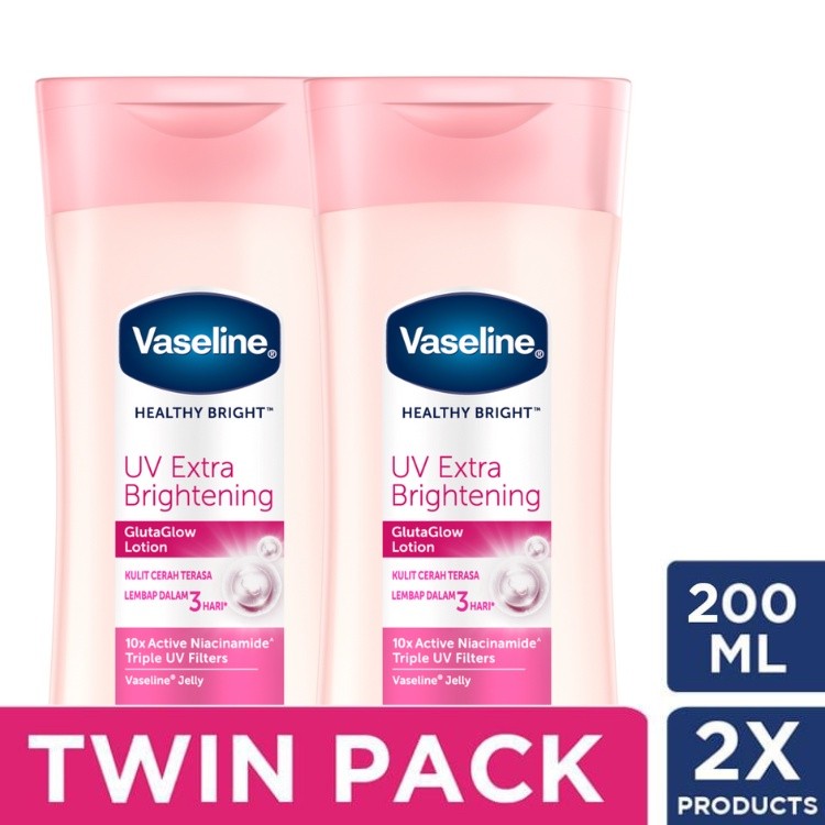 Vaseline Lotion Healthy Bright UV Extra Brightening 200ml [ Twinpack ...