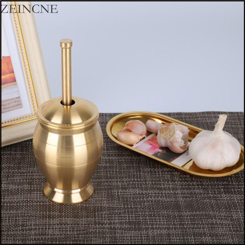 Zein Pure Copper Mortar and Pestle for Pill Crusher Spice Grinder Herb ...