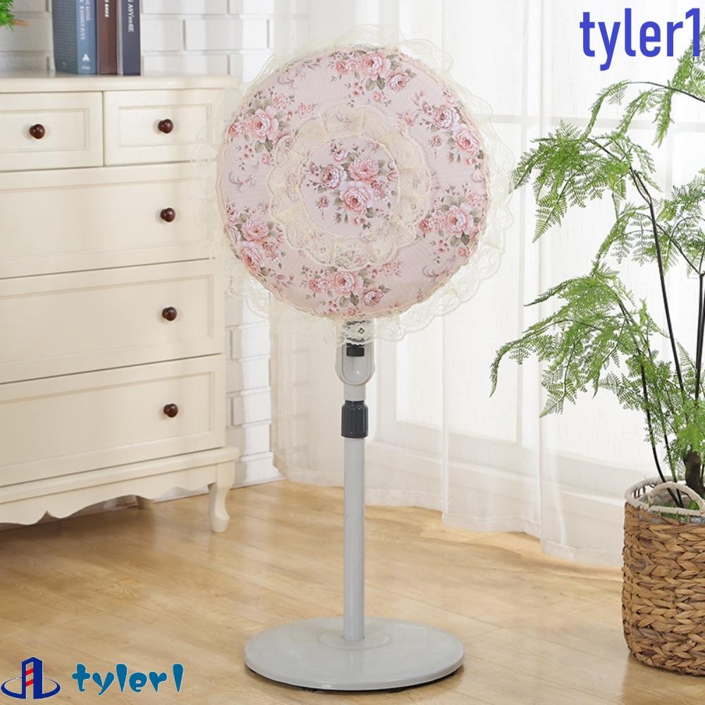 TYLER1 Lace Electric Fan Cover, Pastoral Style Round Fan Dust Cover ...