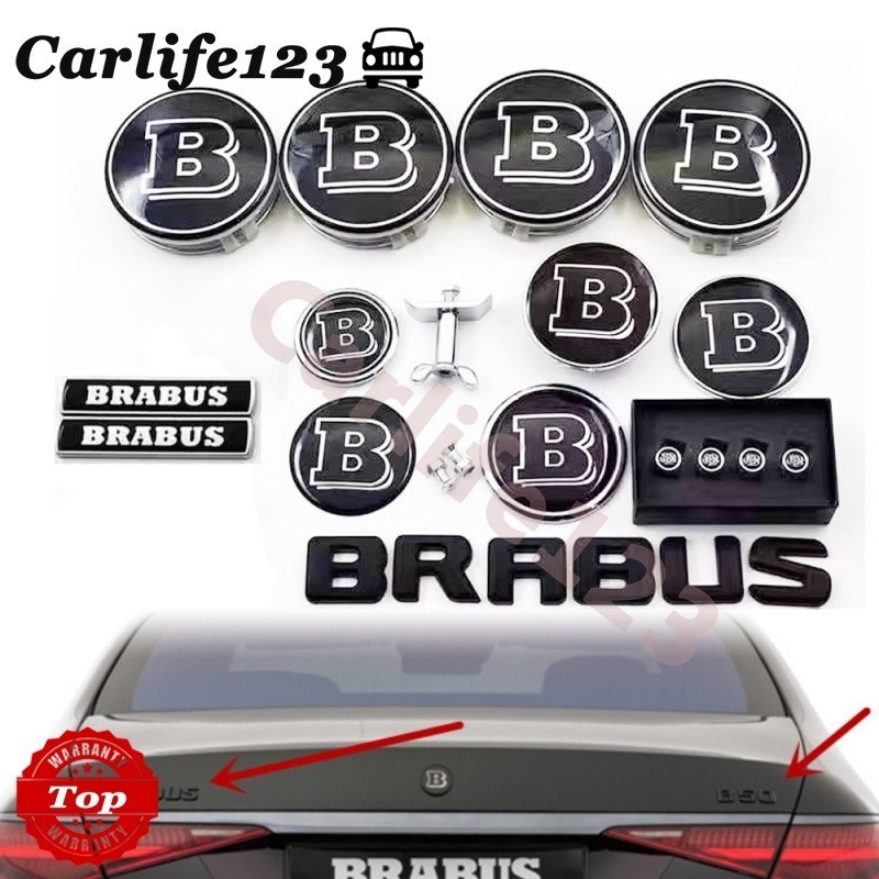 Mercedes-Benz BRABUS B Logo Front Hood Emblem Rear Trunk Sticker ...
