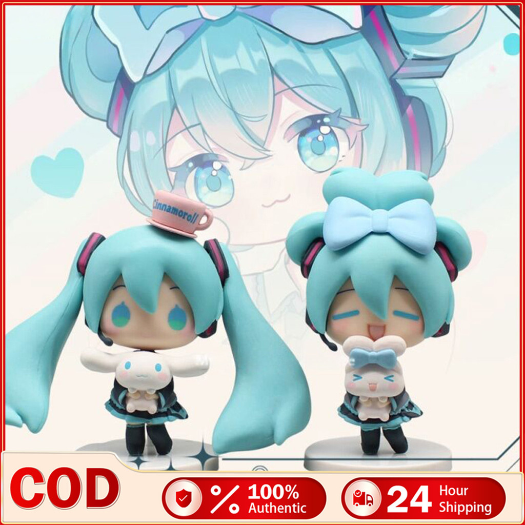 Cute Hatsune Miku Figure With Cinnamoroll Q version Pvc Statue ...