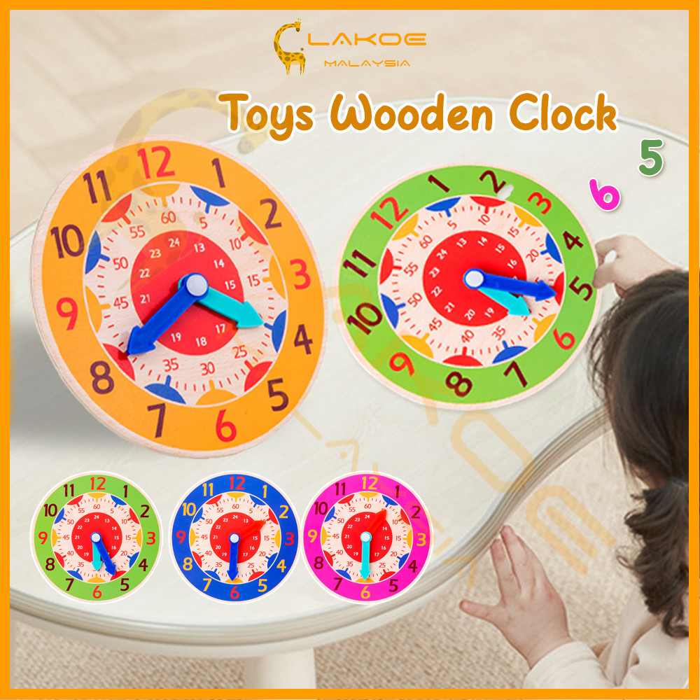 lakoe Wooden Clock Toys Students Kindergarten Understanding Time Toys ...