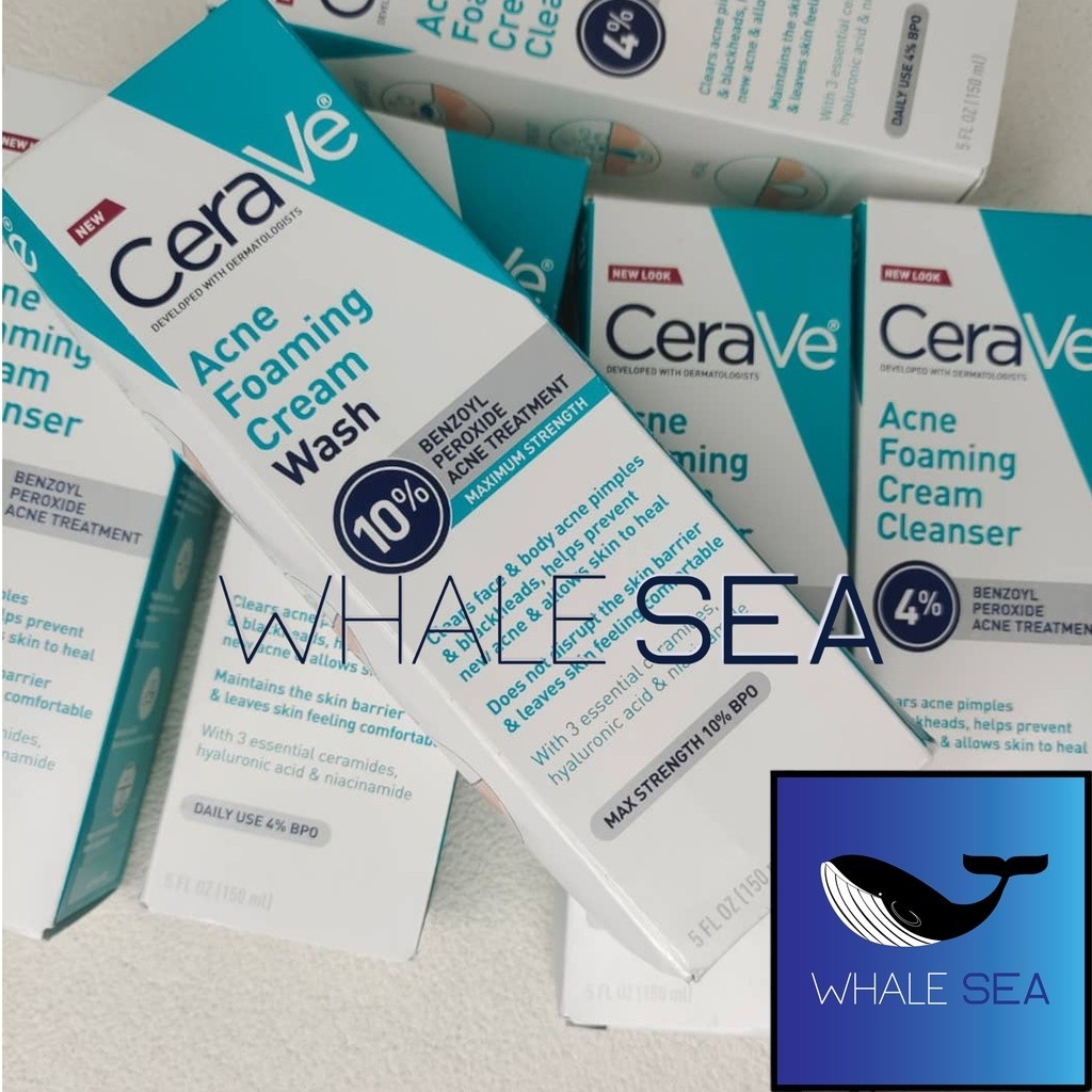 Cerave Acne Foaming Cream Wash MAX STRENGTH 10% BP0 (150g) | Shopee ...