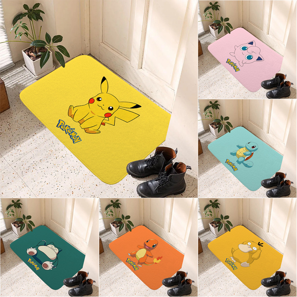 Anime Pokemon Pikachu Door Mat Slip-resistant Rugs Pad Bathroom Shower ...