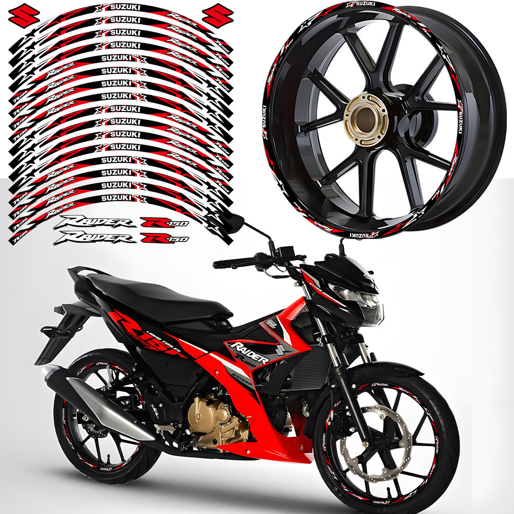 For Suzuki Raider R150 17” Motorcycle Wheel Hub Stickers Reflective 