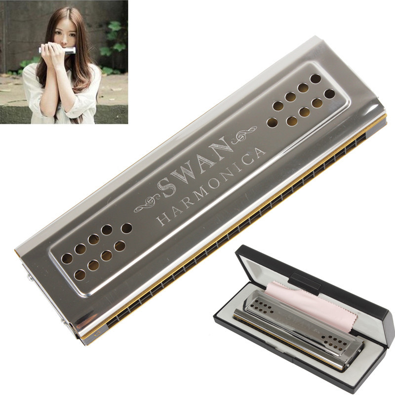 Double Sided Tremolo Harmonica C G Key 24 Holes Harp Mouth Organ ...