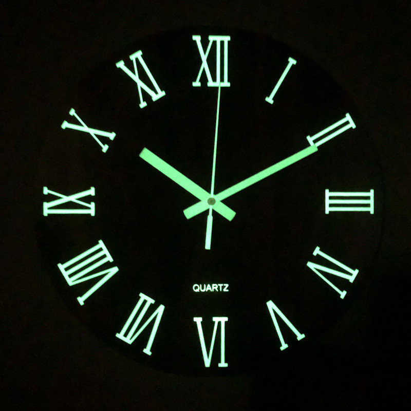30cm Neon Light Wall Clock Luminous Quartz Clock Jam Dinding Rumah ...