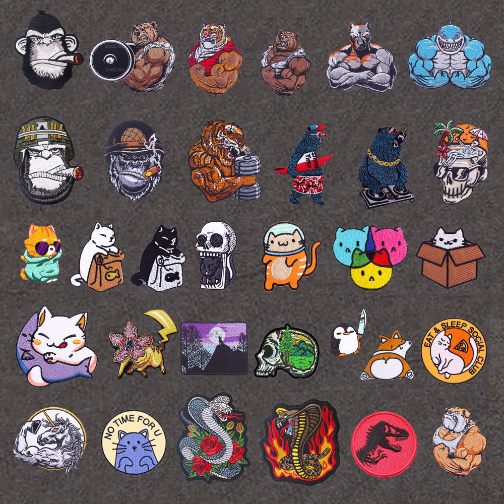 Velcro Patch Kitten Holding Fish Badge Embroidery Unique Cobra Backpack ...