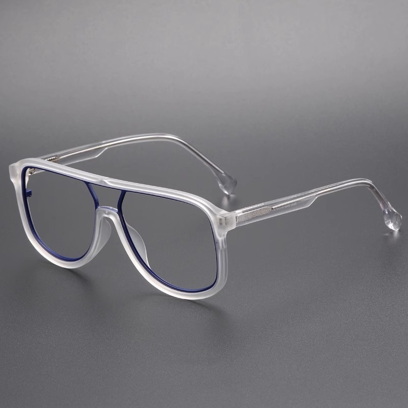 Large-Face Glasses Frame Men Women Large Frame Eyeglasses Double Beam ...