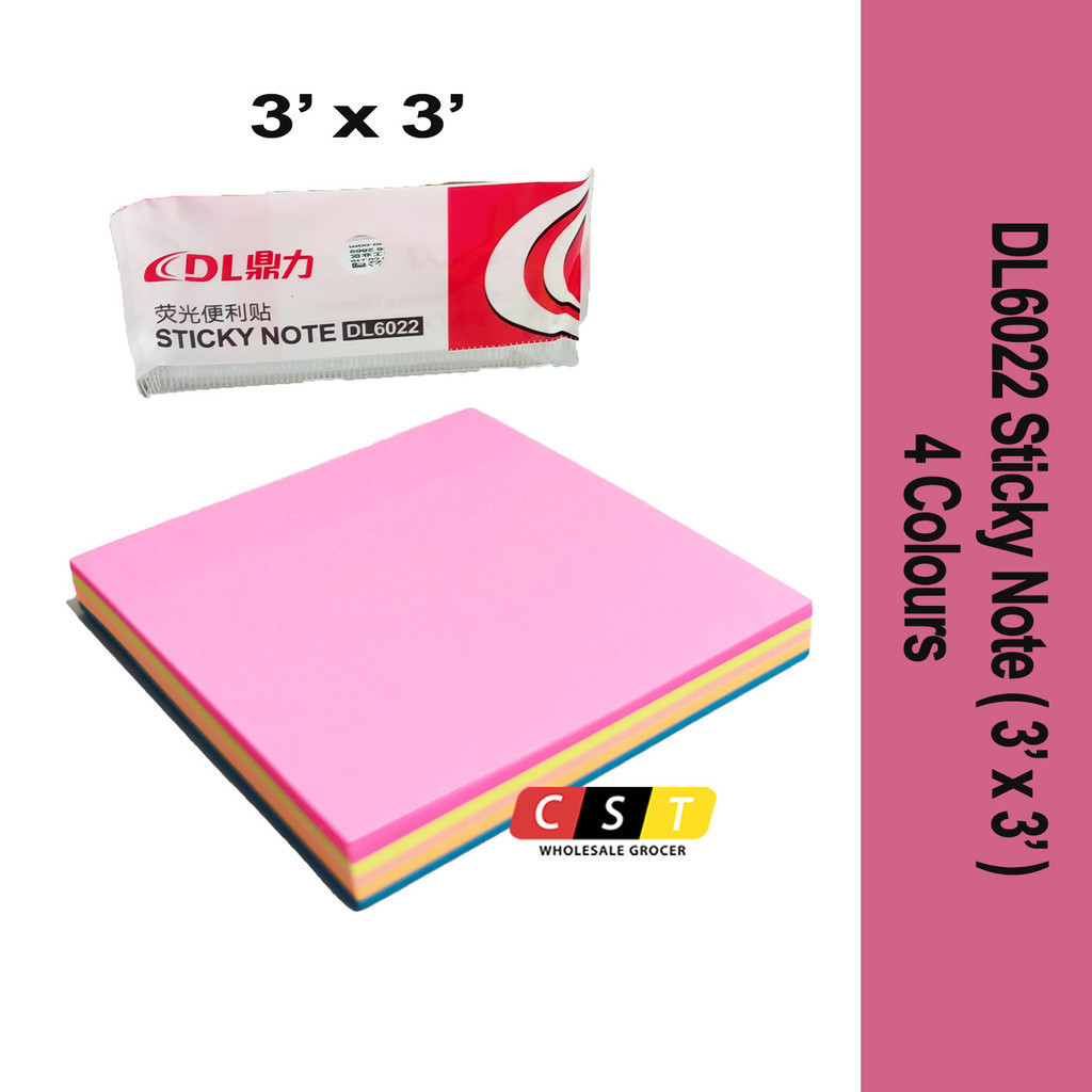 DL6022 Sticky Note ( 3’ x 3’ ) 4 Colours | Shopee Malaysia