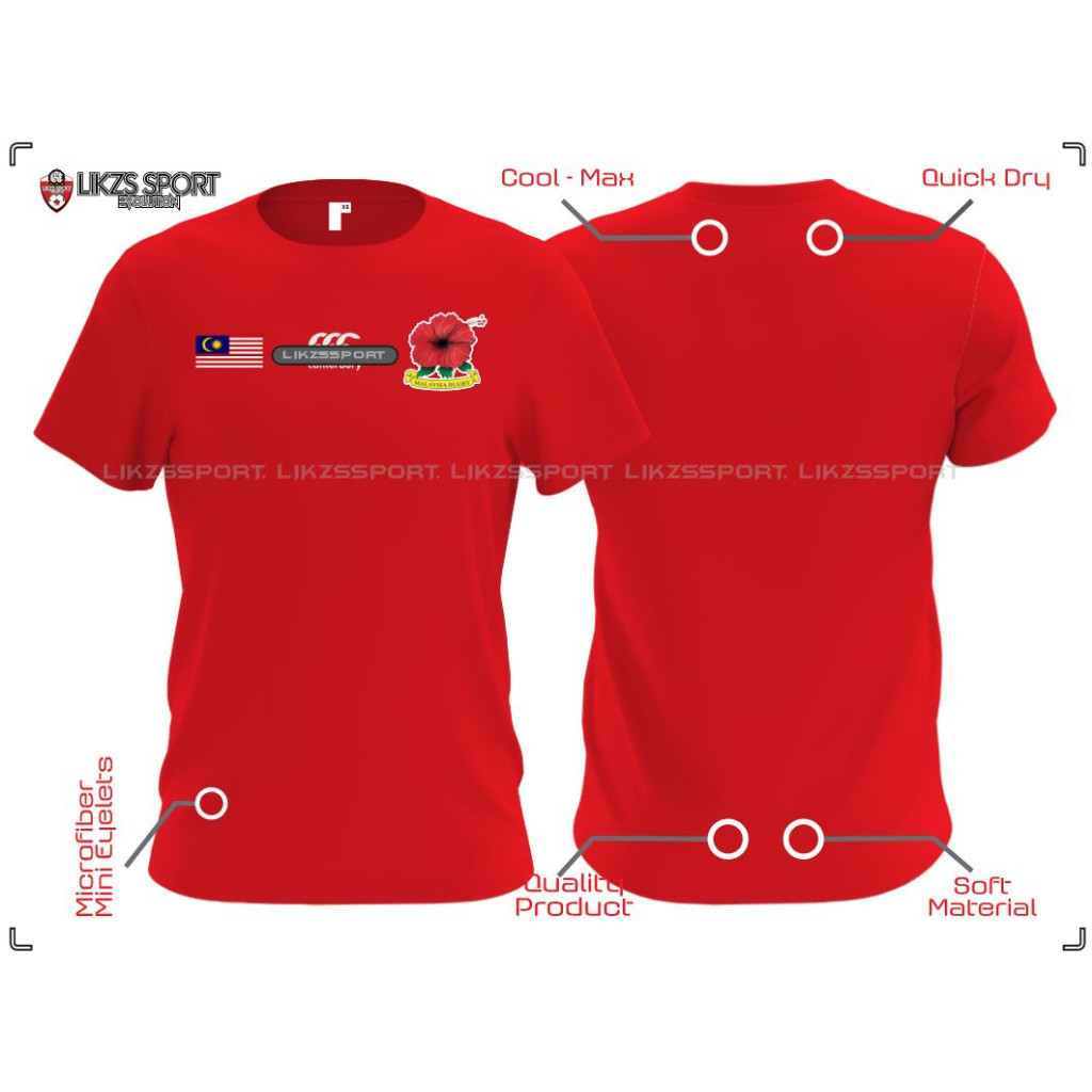 Myra Sport Malaysia Rugby Jersey DX3 Flag Pre Match RN Microfiber Baju ...