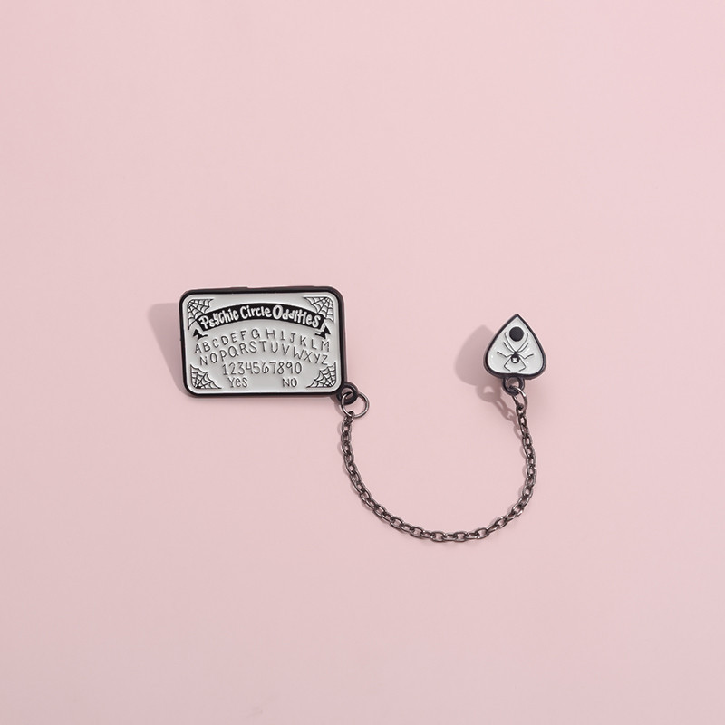 Vintage Tarot Plate Enamel Pin Punk Ouija Brooch Number Letter Spider ...