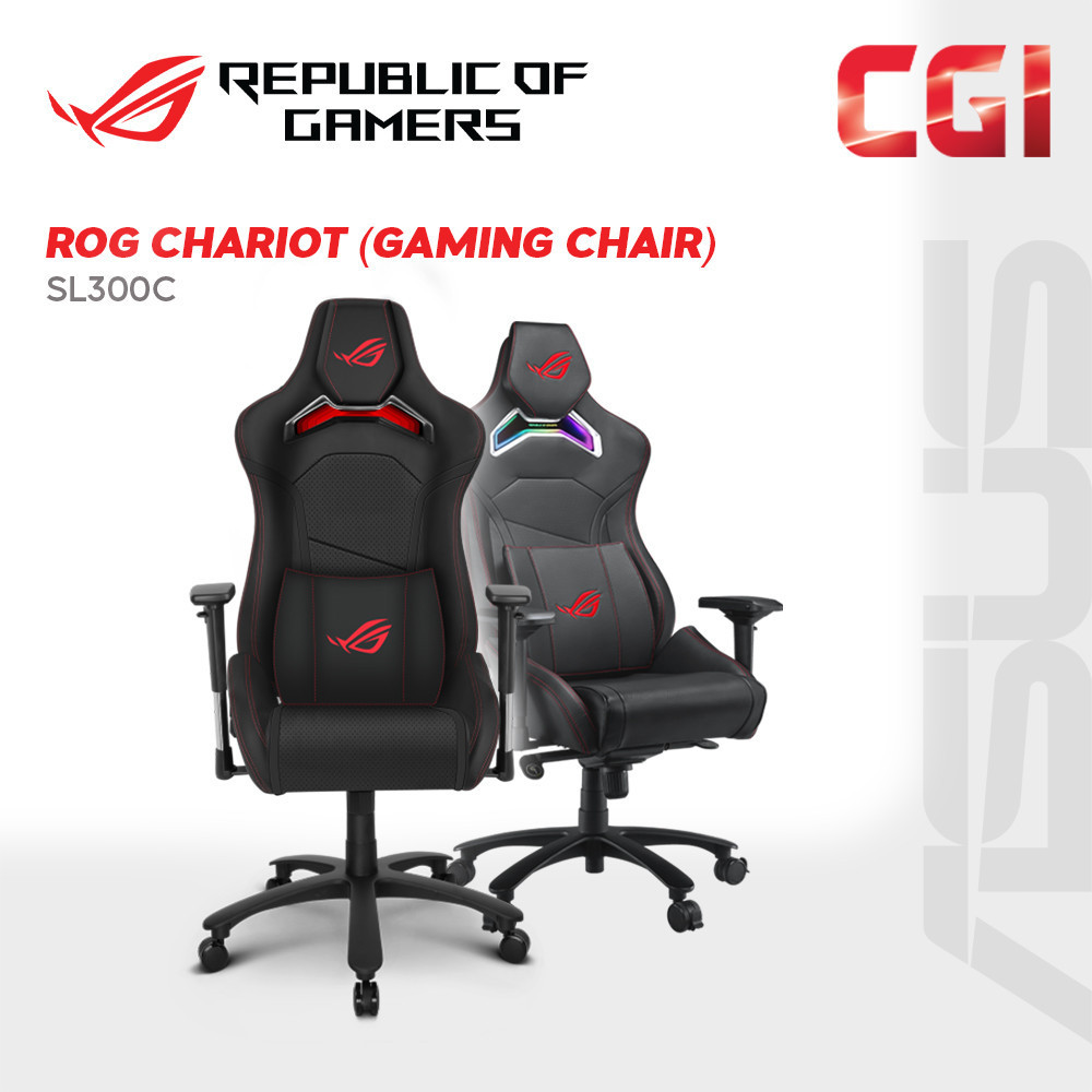 Asus ROG SL300C Chariot Aura RGB Racing Car 4D Armrest Gas-lift Memory ...