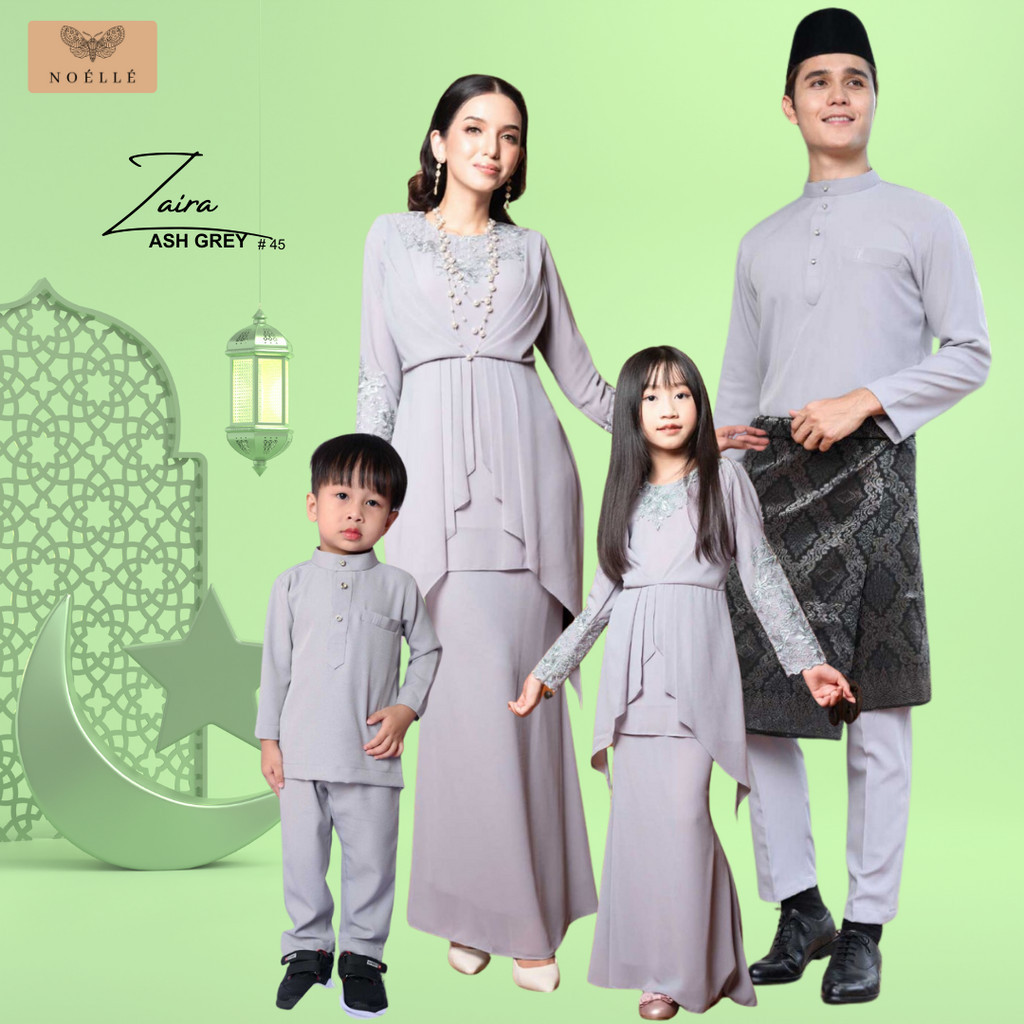 NOELLE Baju Raya Family Sedondon 2024 Baju Kurung Ibu Anak Baju Melayu ...
