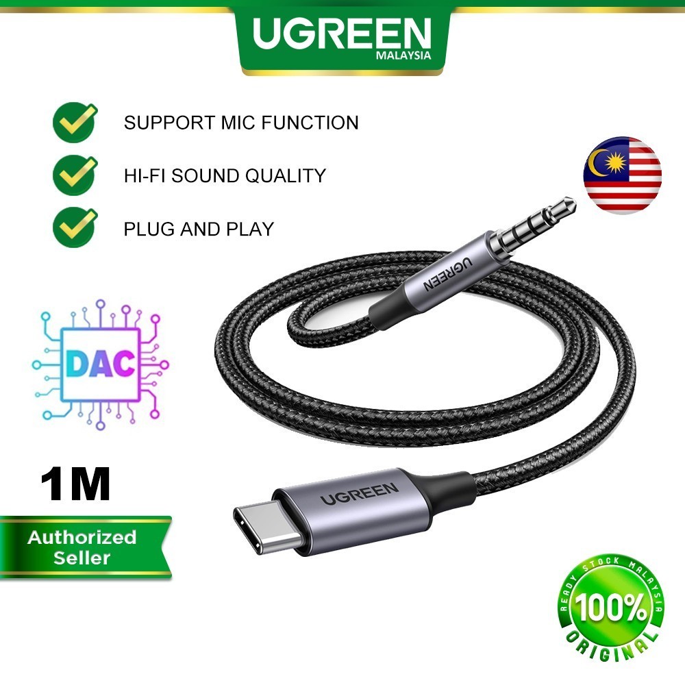 UGREEN USB C to 3.5mm AUX DAC Earphone Cable Headphone Adapter Type C ...