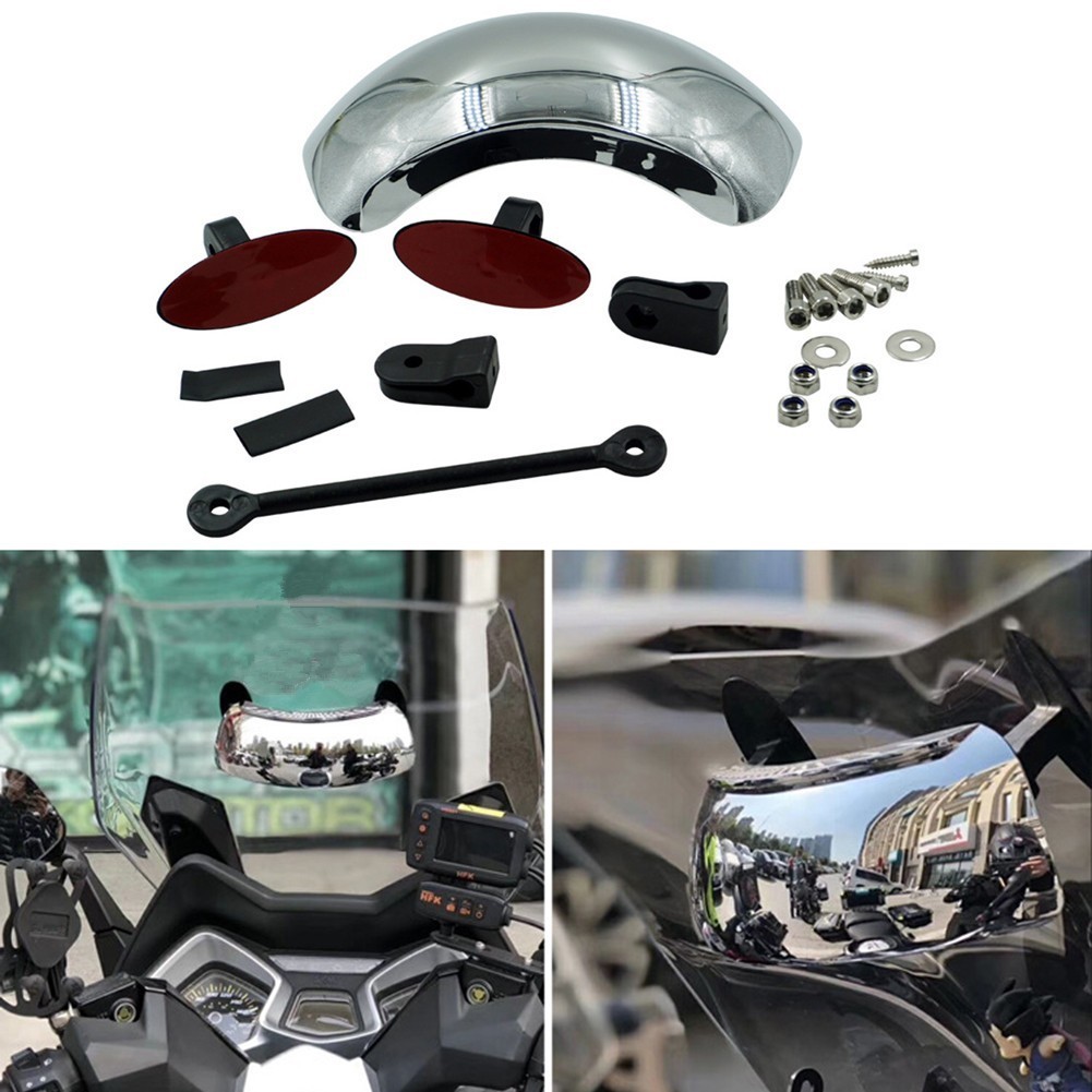 [BSL] 180° Degree Blind Spot Mirror Motorcycle Windshield Wide Angle ...