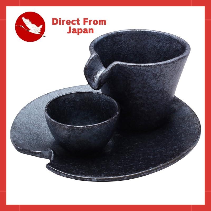 Utsuwa Roan Minoyaki Kaneko Kohei, cold sake set, silver-black sizzle ...