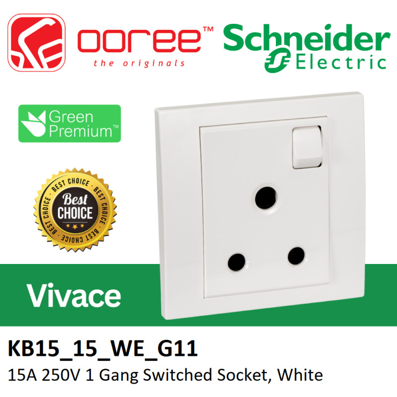 SCHNEIDER ELECTRIC VIVACE SERIES 15A, 250V 1 GANG SWITCH SWITCHED ...