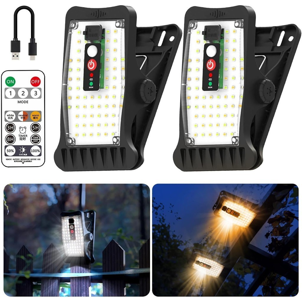 Clip On Solar Motion Lights Outdoor with 70 LEDs 3 Color Temperature ...