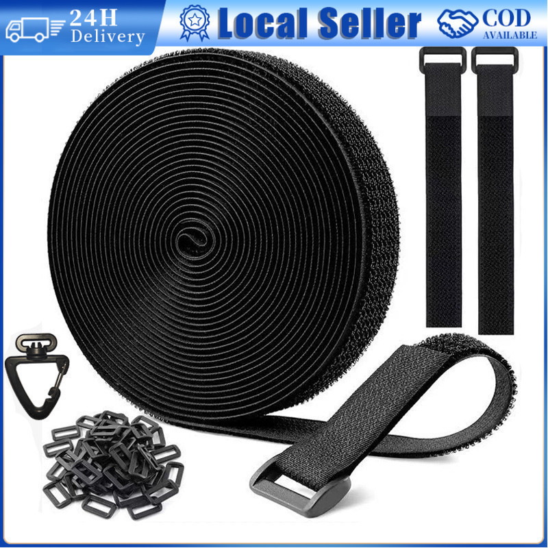 25/50 buckles Hook and Loop tape Nylon Velcro integrated buckle tape ...