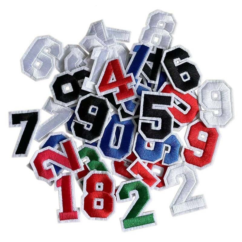 (Hot Glue)Black Red Blue Yellow And Green 0-9 Digital Jersey Numbers ...