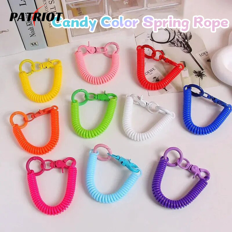 [PATRIO] Spring String Stretchy Spiral Spring Coil Retractable Coil Springs Key Chain Holder ...