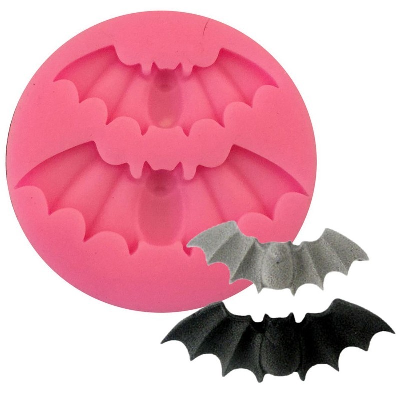 3D Bats Halloween Horror Liquid Silicone Frozen Fondant Cake Mold Mould ...