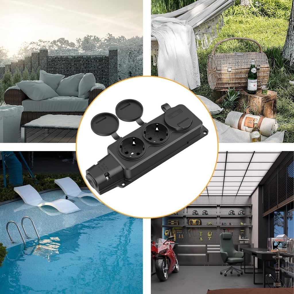 Outdoor Socket Terminal WATERPROOF WATERPROOF IP54 16A 250V EU/3Socket ...