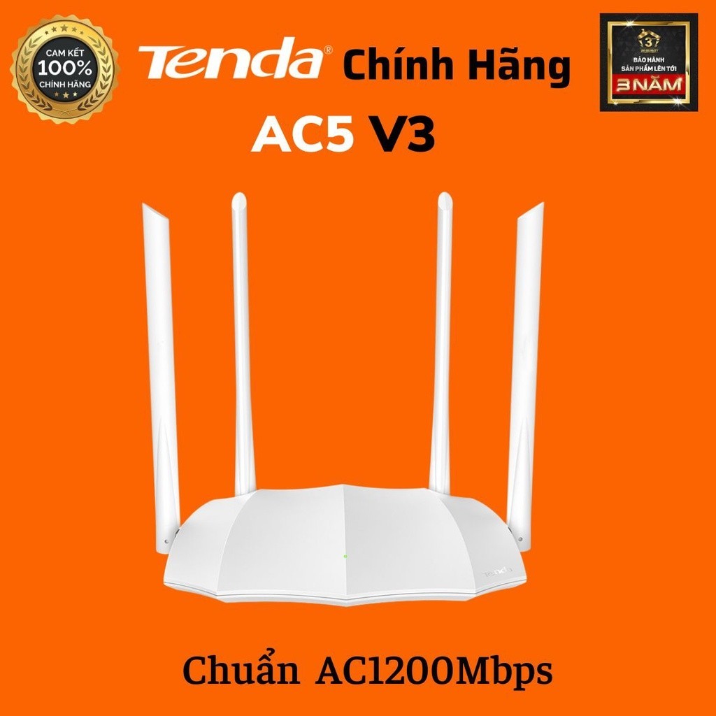 Tenda AC5 V3 Wireless Transmitter - AC1200 4 Antennas (White) | Shopee ...