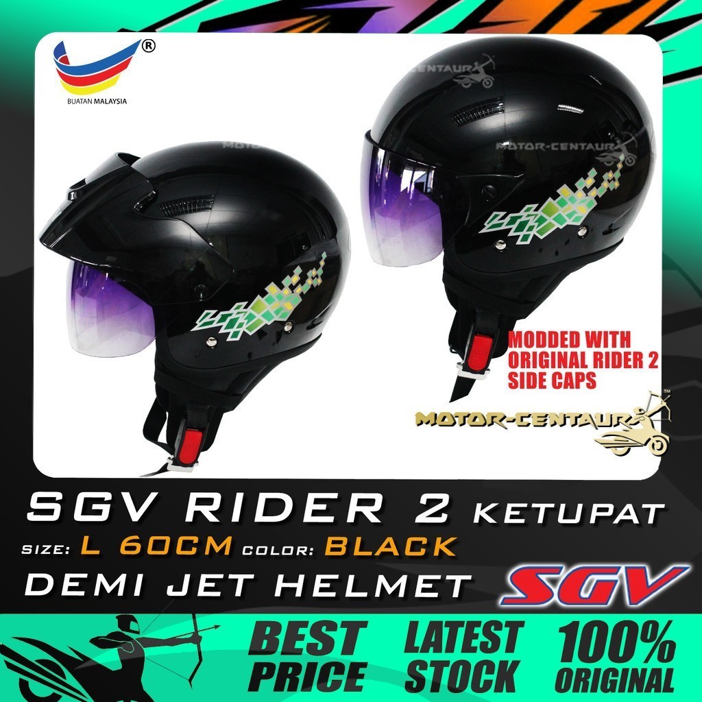 TOPI KELEDAR SGV HELMET RIDER 2 II KETUPAT RAYA EDITION BLACK SIZE: L ...