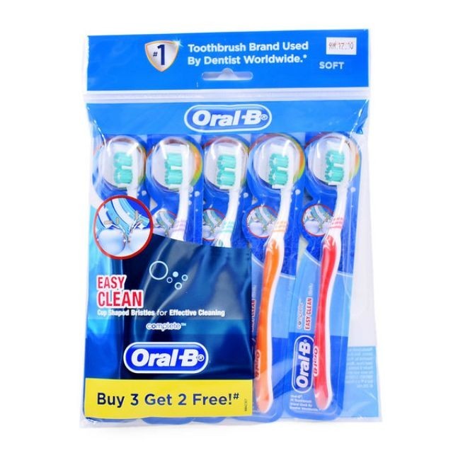 ORAL B EASY CLEAN SOFT/MEDIUM BUY 3 GET 2 FREE!! | Shopee Malaysia