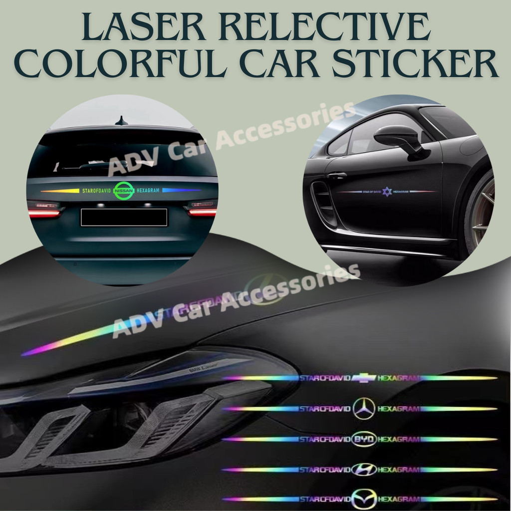 Laser Reflective Car Logo Stickers Letters Auto Body Decal Automobiles ...