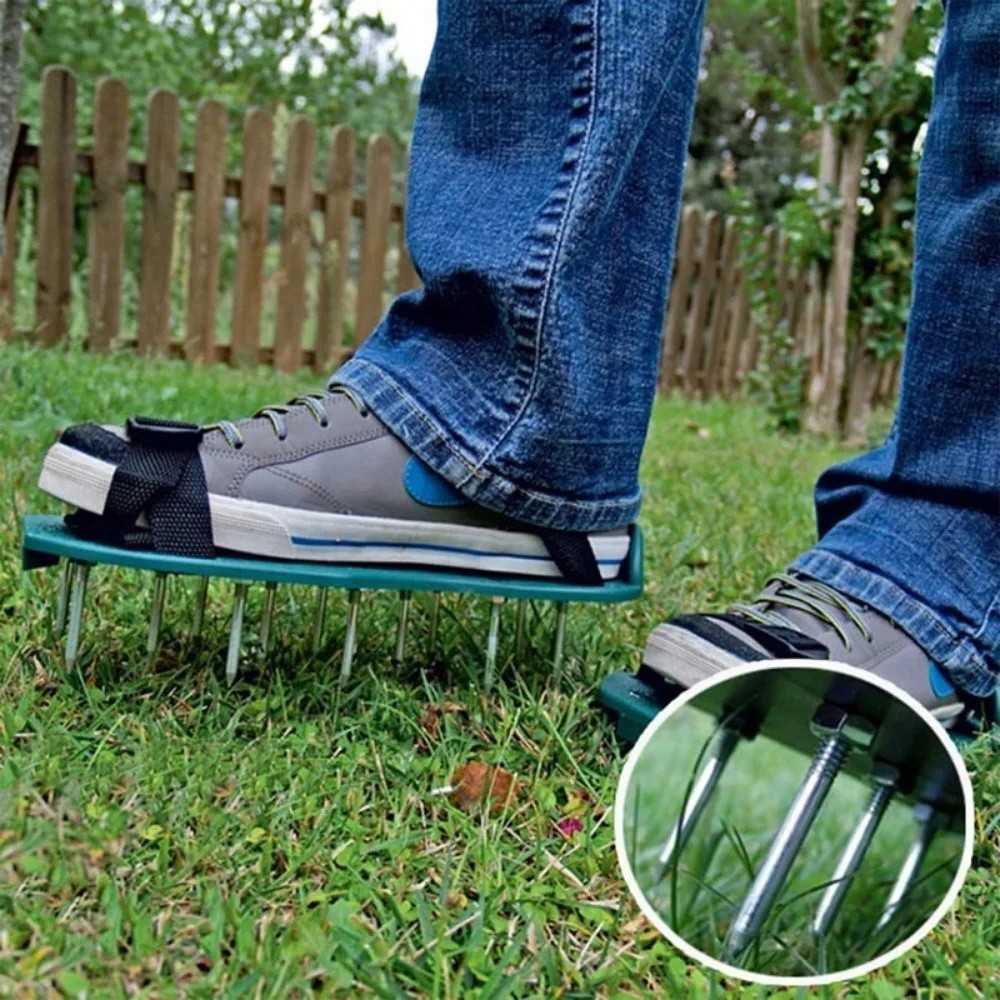 Epoxy Aerating Spikes Shoes Garden Yard Grass Cultivator Grass Nail ...