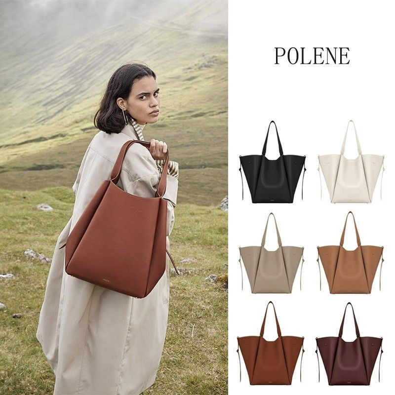 100% original POLENE Tote Bag, French Niche Genuine Leather Shopping ...