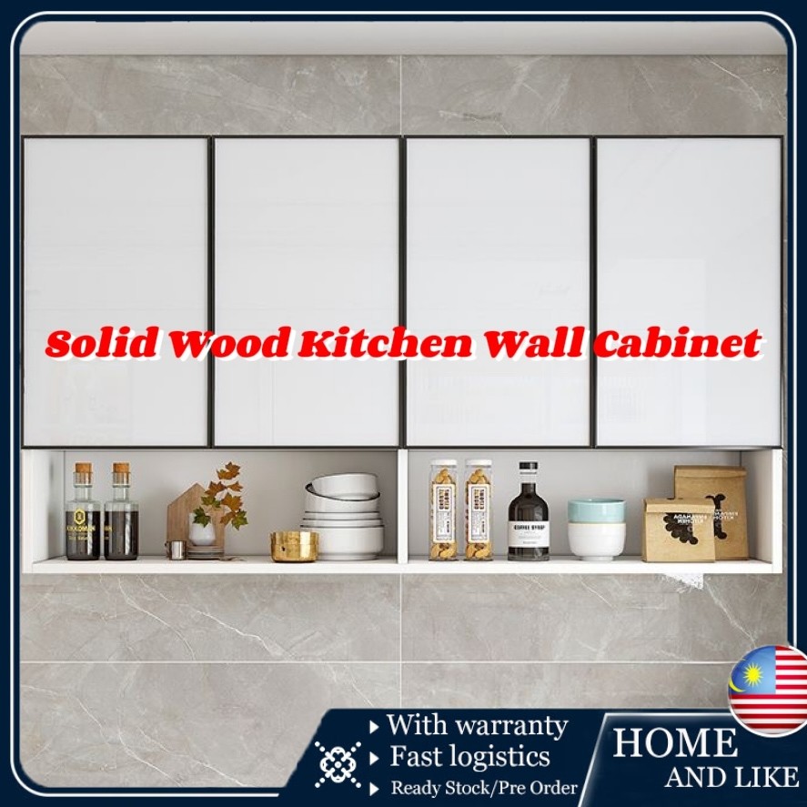 Solid Wood Kitchen Cabinet Almari Dapur Wall Cabinet Water Proof ...