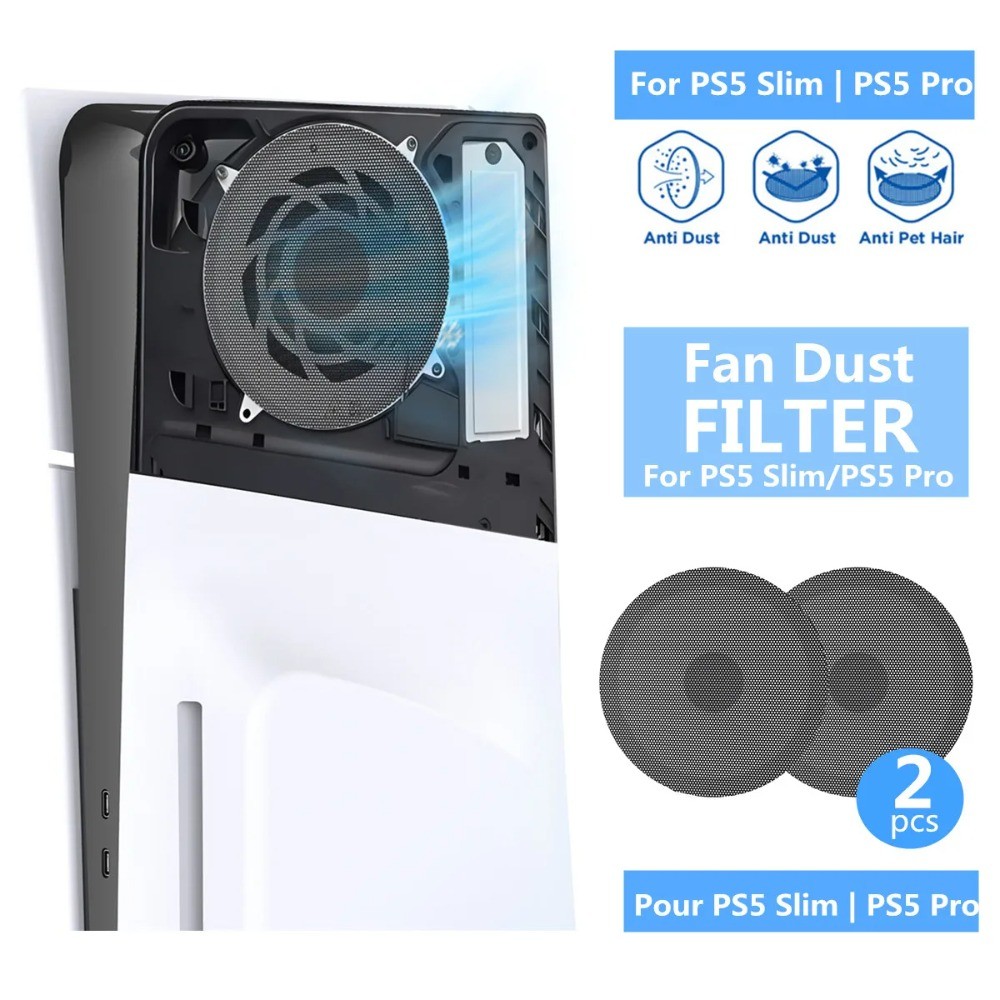 For PS5 Pro Dust Proof Kit 2 in 1 Fan Dust Filter for PS5 Slim Digital ...