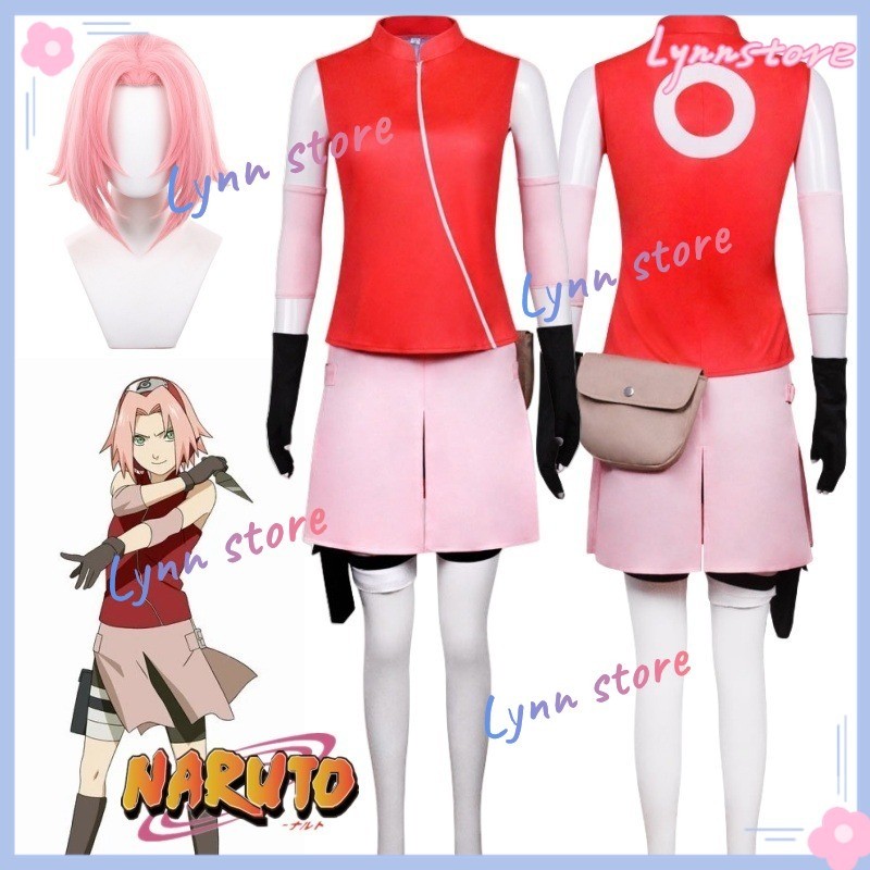 Haruno Sakura Cosplay Costume NARUTO Sakura Uchiha Roleplay Outfits Wig ...
