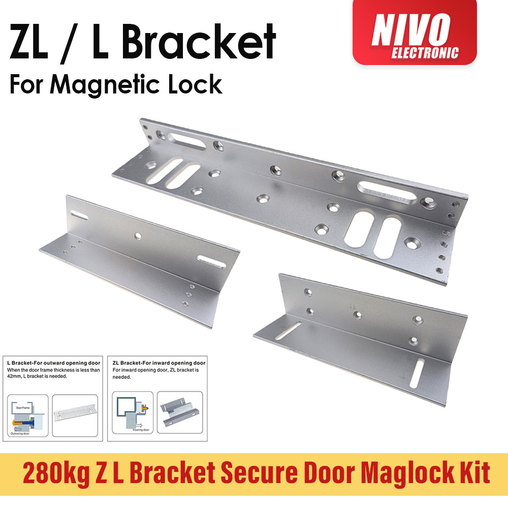 Electric Magnetic Lock 280kg Holding Force Z L Bracket Secure Door ...