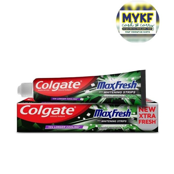 Colgate Toothpaste Max Fresh Bamboo Charcoal With Whitening Strips ...