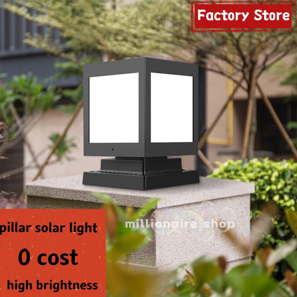 LED solar pillar light garden wall lamp outdoor IP65 waterproof ...