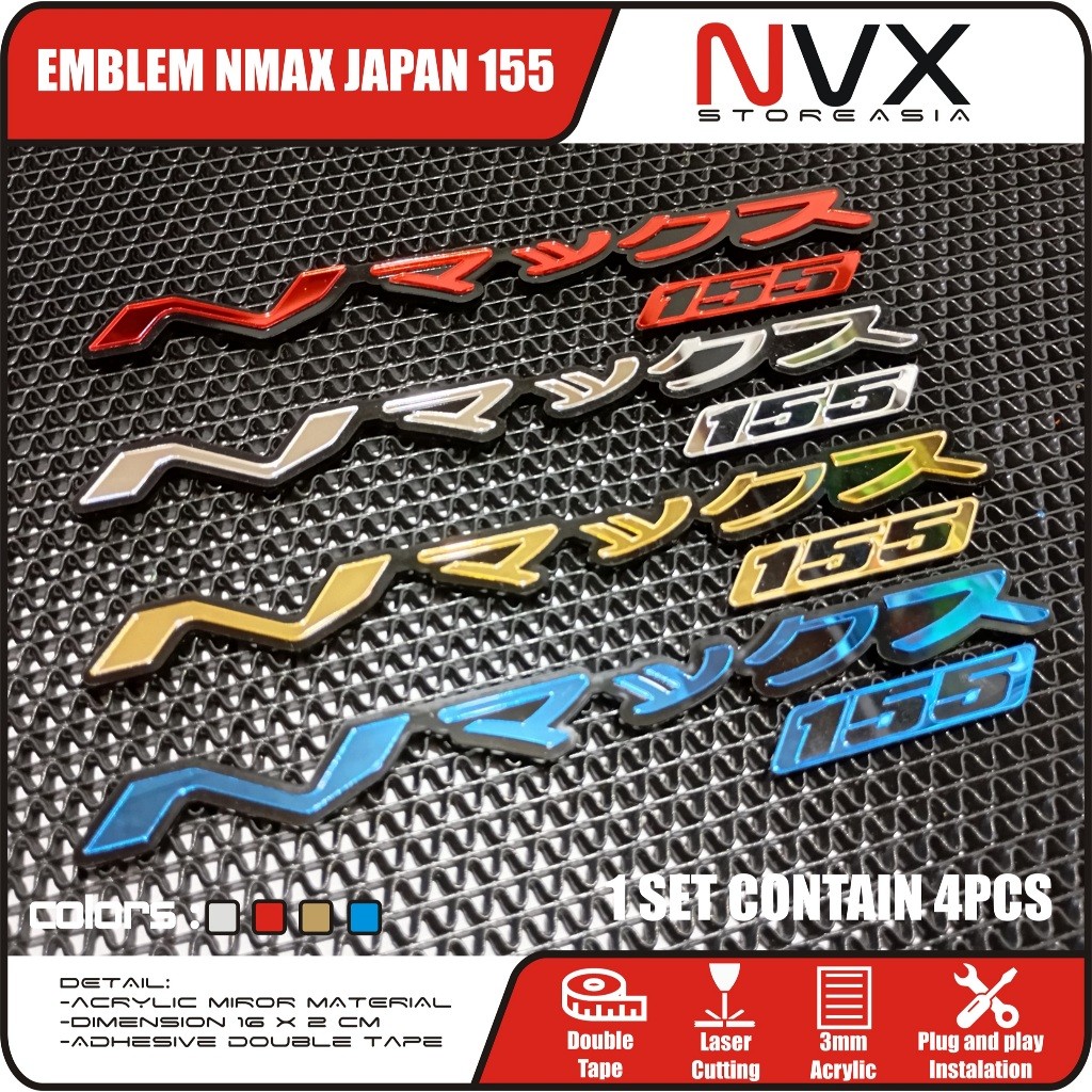 Premium EMBLEM 2 PCS NMAX EMBLEM + 2 PCS 155 LOGO NMAX JAPAN 155 3D NOT ...
