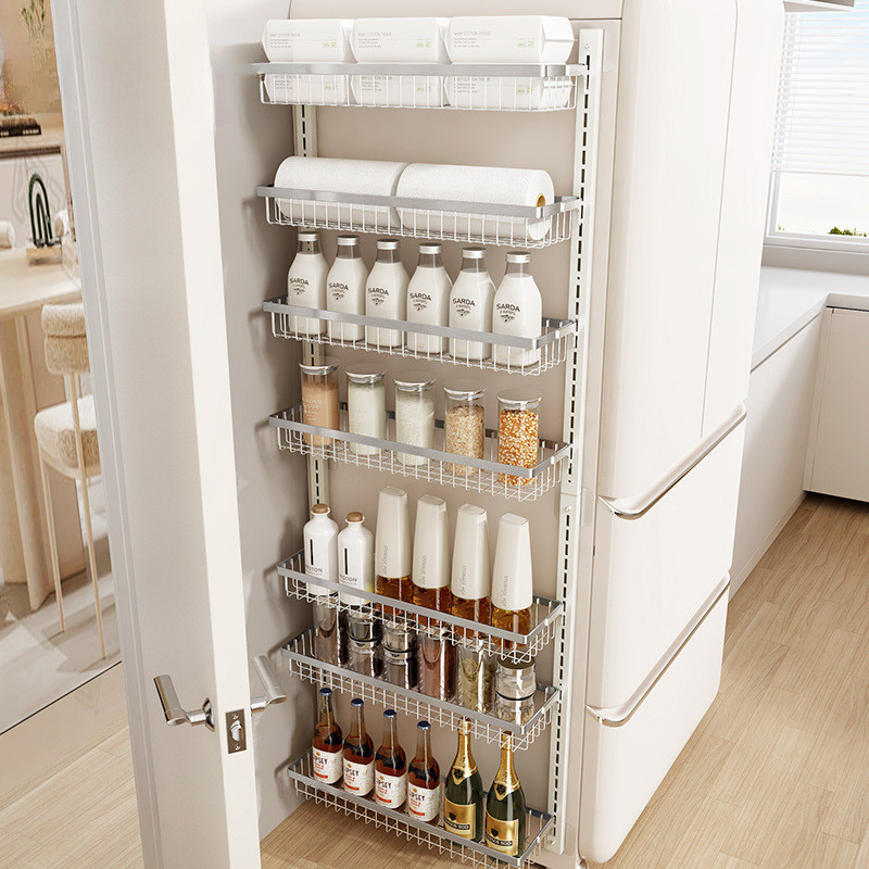 Stainless Steel Storage Rack Behind Door Storage Rack Refrigerator Side ...