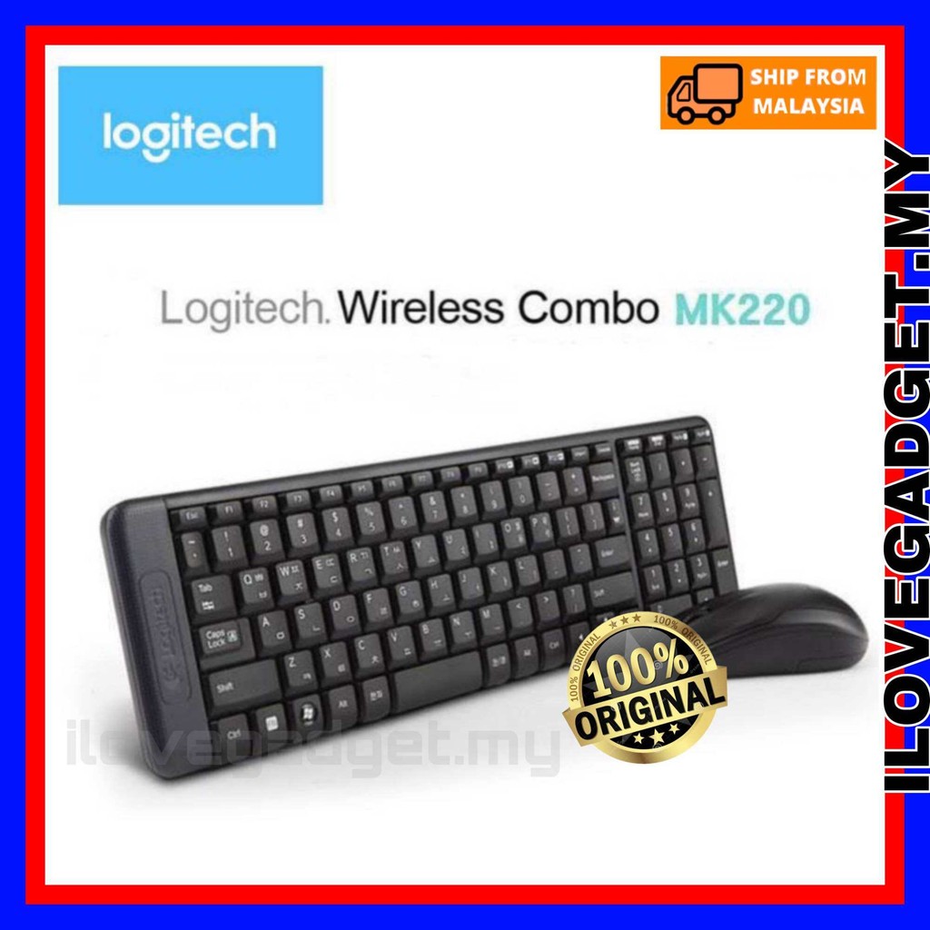 Logitech MK220 Wireless Combo Set Keyboard + Mouse Original For Laptop ...