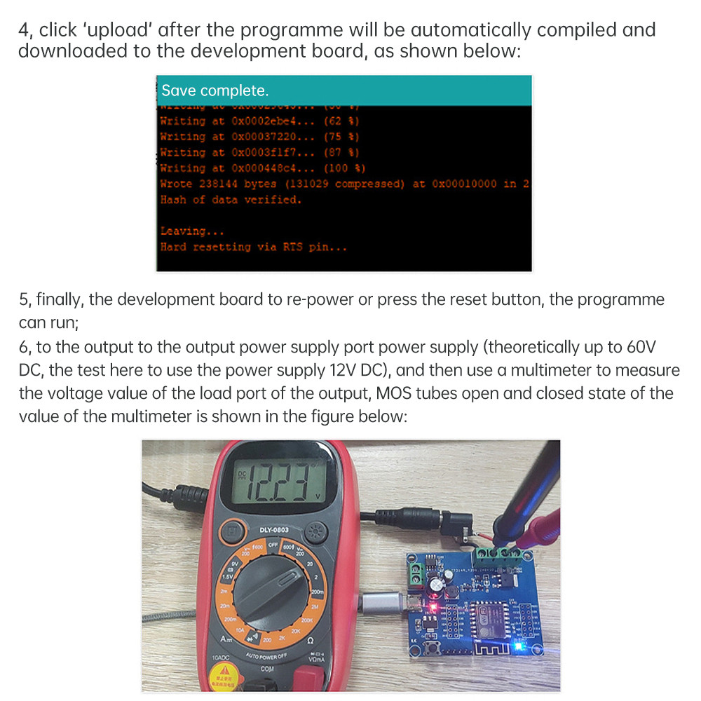 DIYMORE DC 5-80V ESP8266 WIFI Single Relay MOS Switch Control Module ...