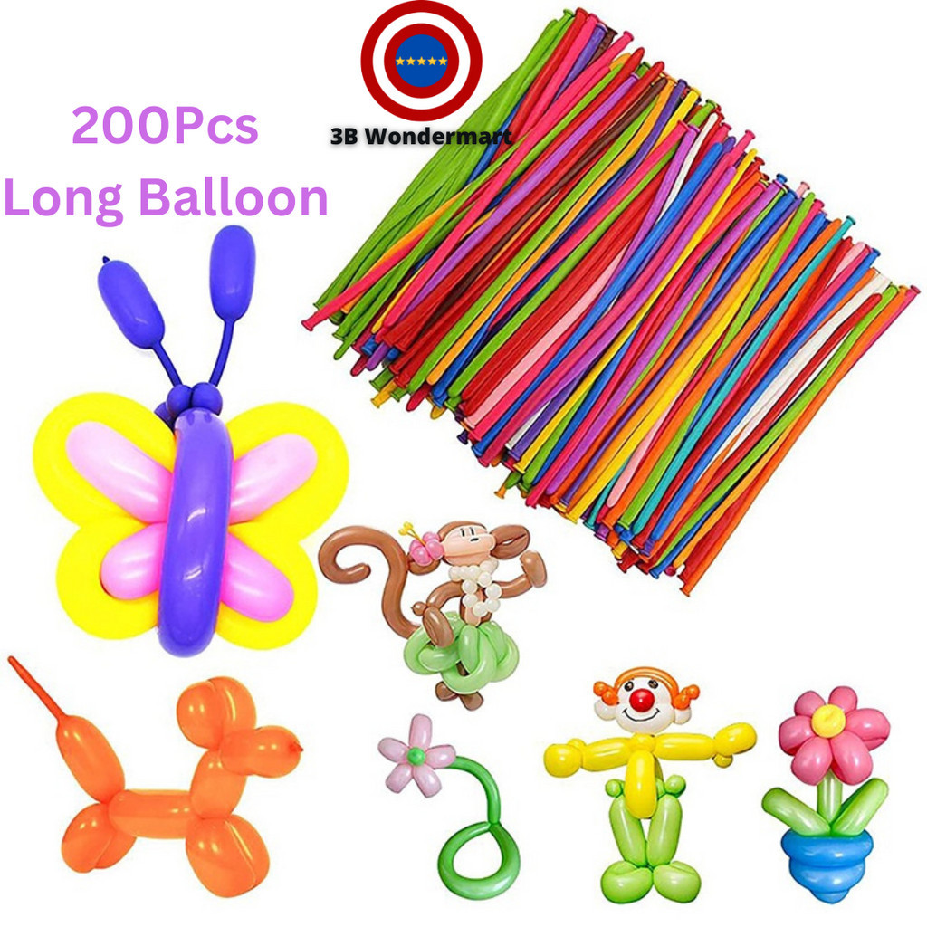 200pcs High Quality Long Balloon Twist Magic Belon Panjang Decoration ...