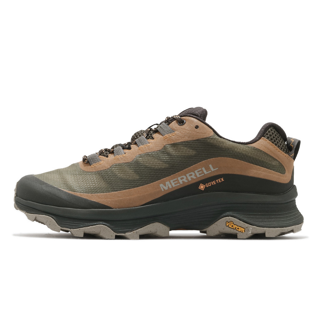 Merrell Hiking Shoes Moab Speed GTX Waterproof Green Coffee Low-Top Men ...