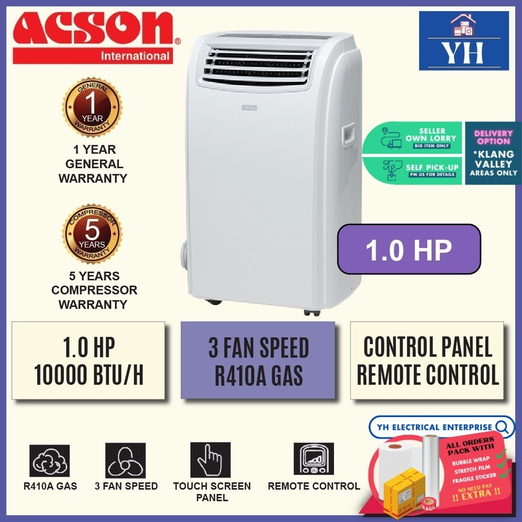 Acson 1.0 HP-1.5 HP 0.6L R410A Portable Air Conditioner (MOVEO) Air ...