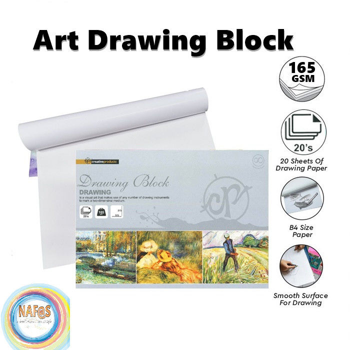CP B4 Art Drawing Block 20 Sheets 165gsm /Kertas Lukisan Drawing Book ...